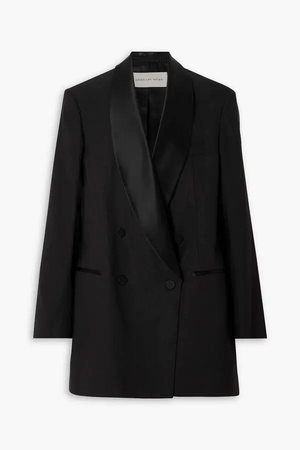 Dries Van Noten Doublebreasted Linen, Cotton And Silkblend Blazer