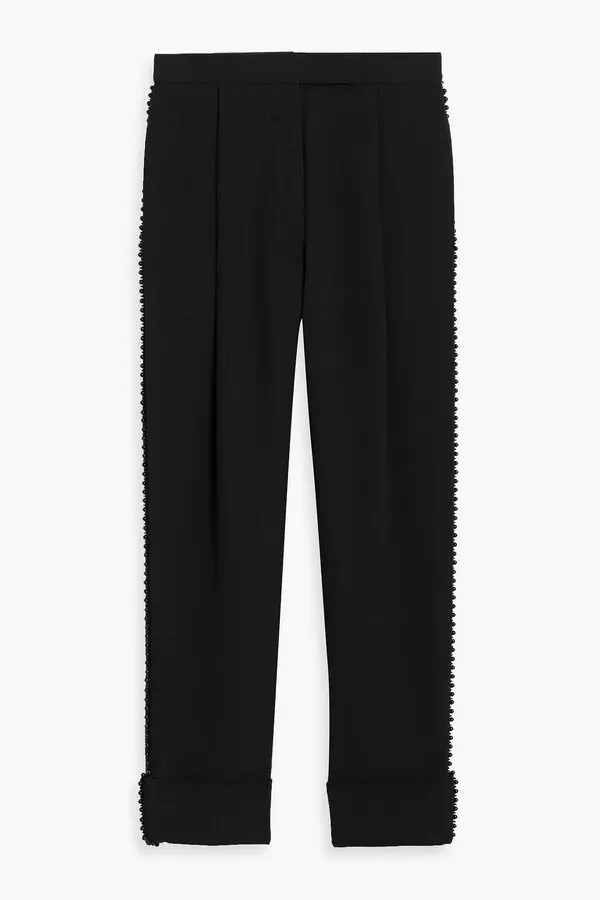 Thom Browne Beadembellished Woolcrepe Straightleg Pants