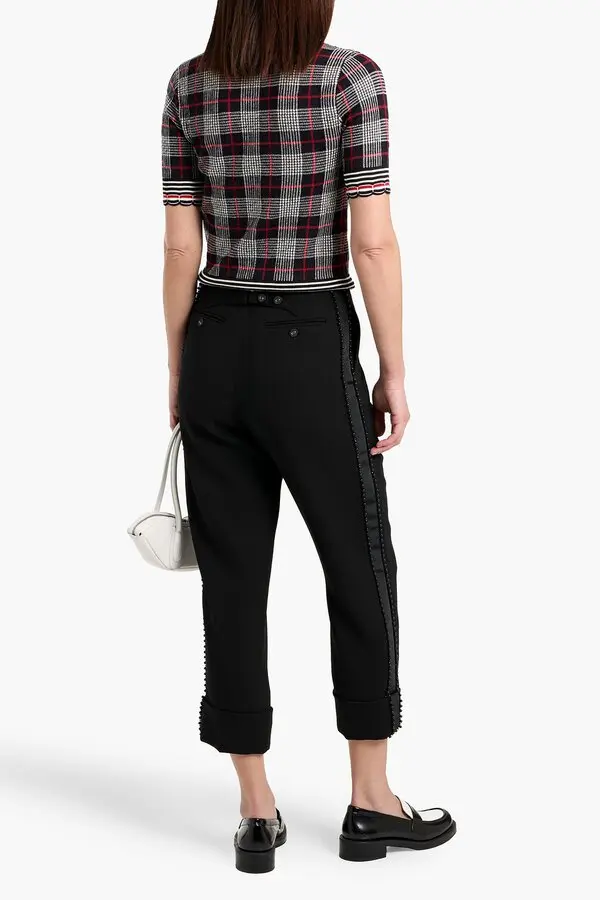Thom Browne Beadembellished Woolcrepe Straightleg Pants