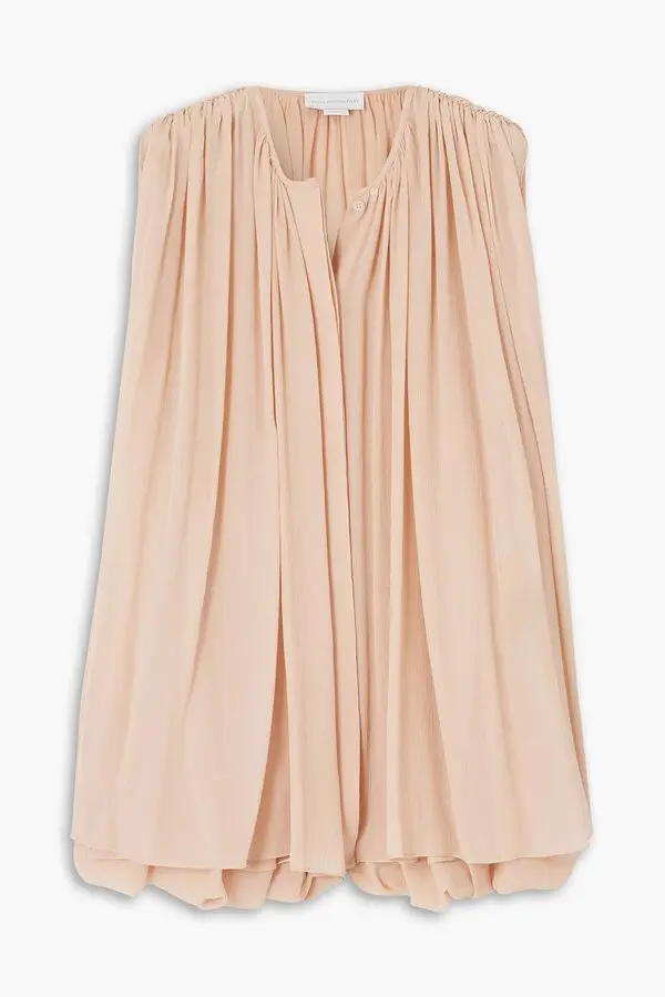 Stella McCartney Capeeffect Gathered Silkchiffon Top - Blush