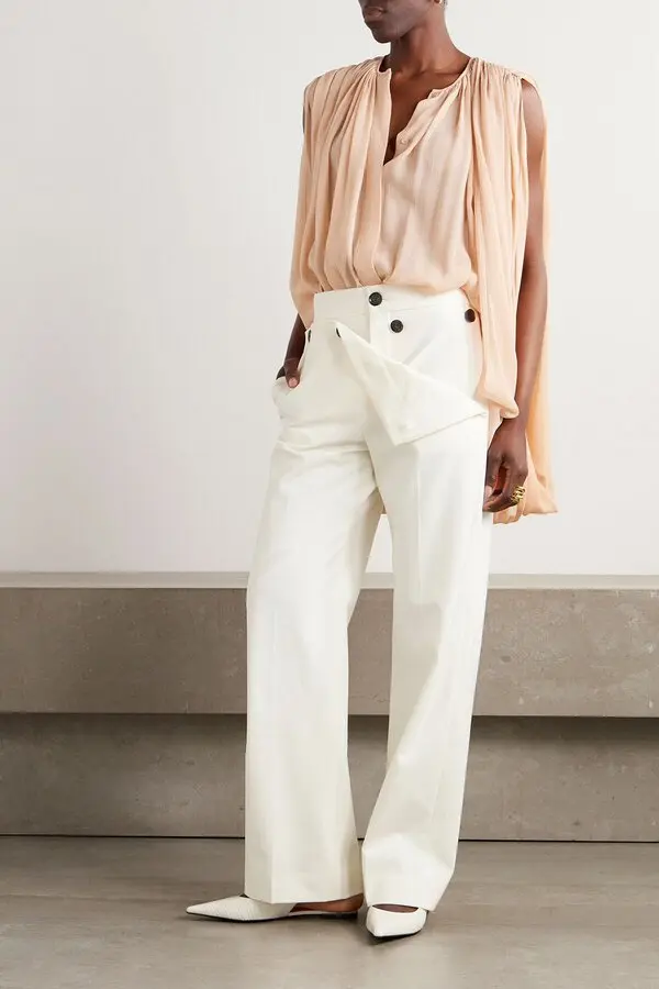 Stella McCartney Capeeffect Gathered Silkchiffon Top
