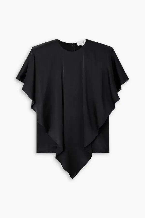 Stella McCartney Asymmetric Layered Satin Blouse - Black