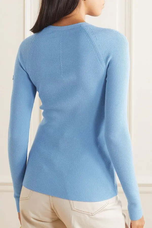 Emilio Pucci Appliquéd Ribbed Woolblend Sweater