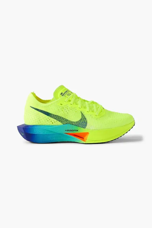 Nike Zoomx Vaporfly 3 Flyknit Neon Mesh Sneakers - Bright Yellow