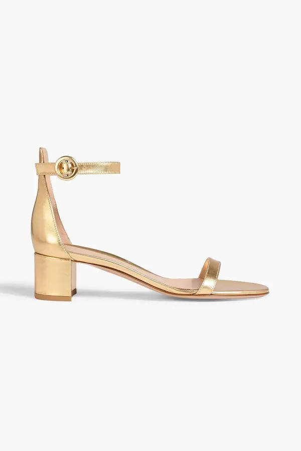 GIANVITO ROSSI Gaeta 45 Metallic Leather Sandals