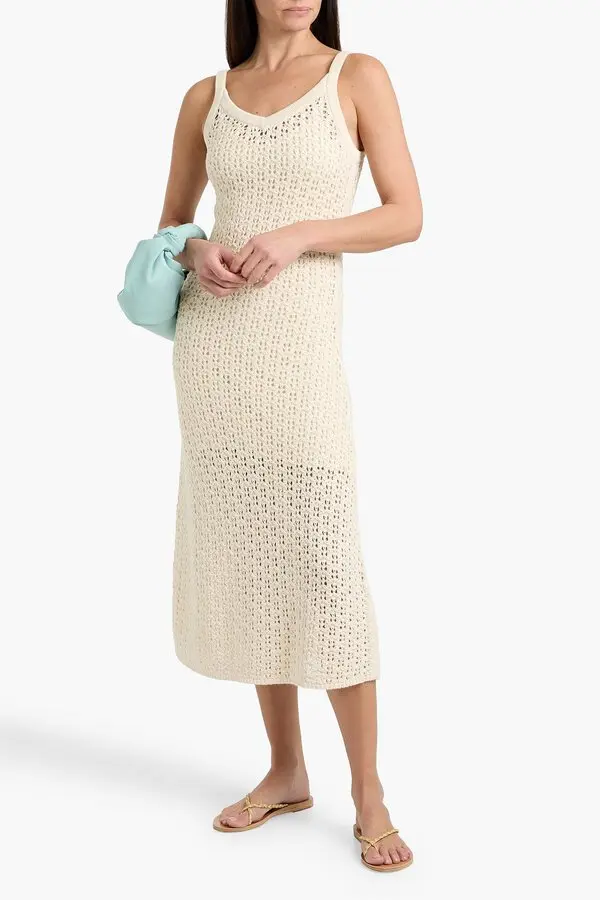 Naadam Crocheted Cotton Midi Dress