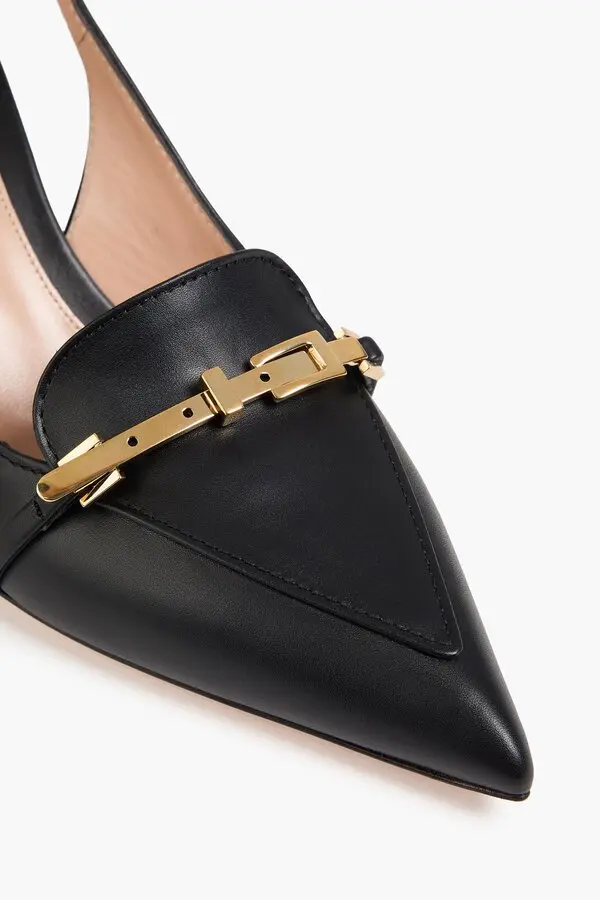 GIANVITO ROSSI Carrey 70 Embellished Leather Slingback Pumps - Black