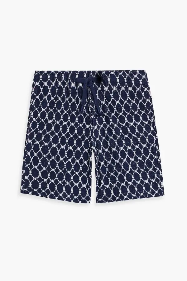 Orlebar Brown Trevone Cottonblend Terryjacquard Shorts - Navy