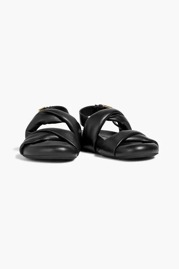 Marni Twisted Padded Leather Slingback Sandals