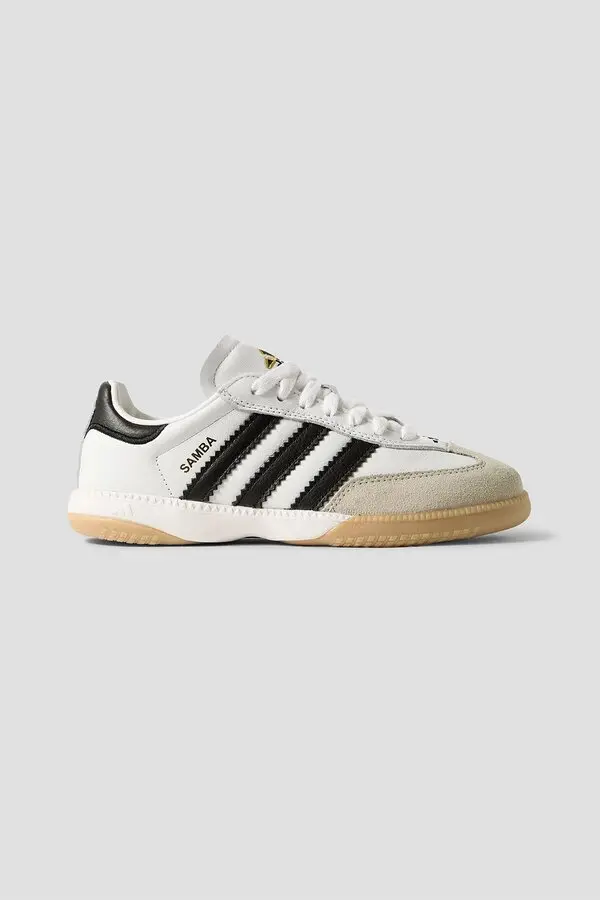 Adidas Samba Mn Suedetrimmed Leather Sneakers - White