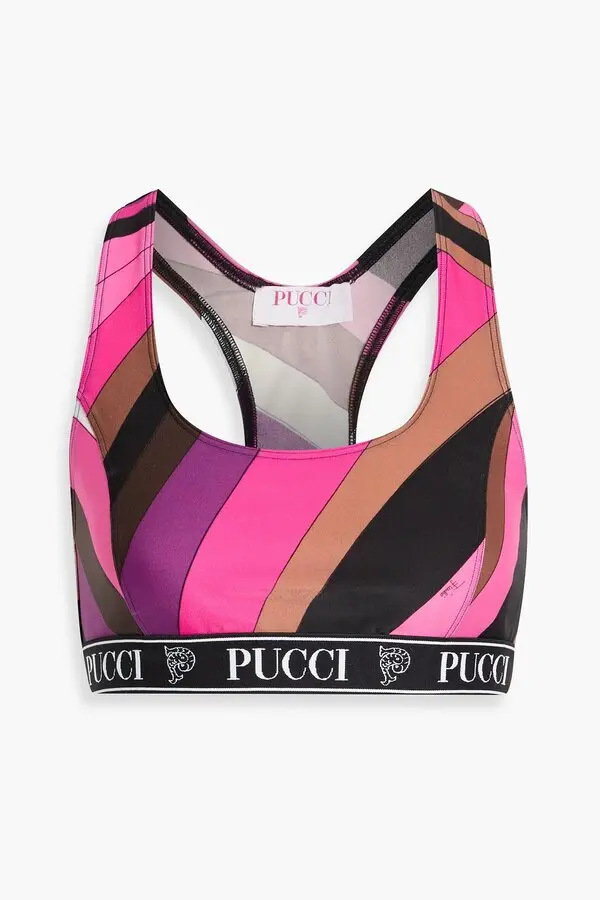 Emilio Pucci Printed Stretch Sports Bra - Fuchsia