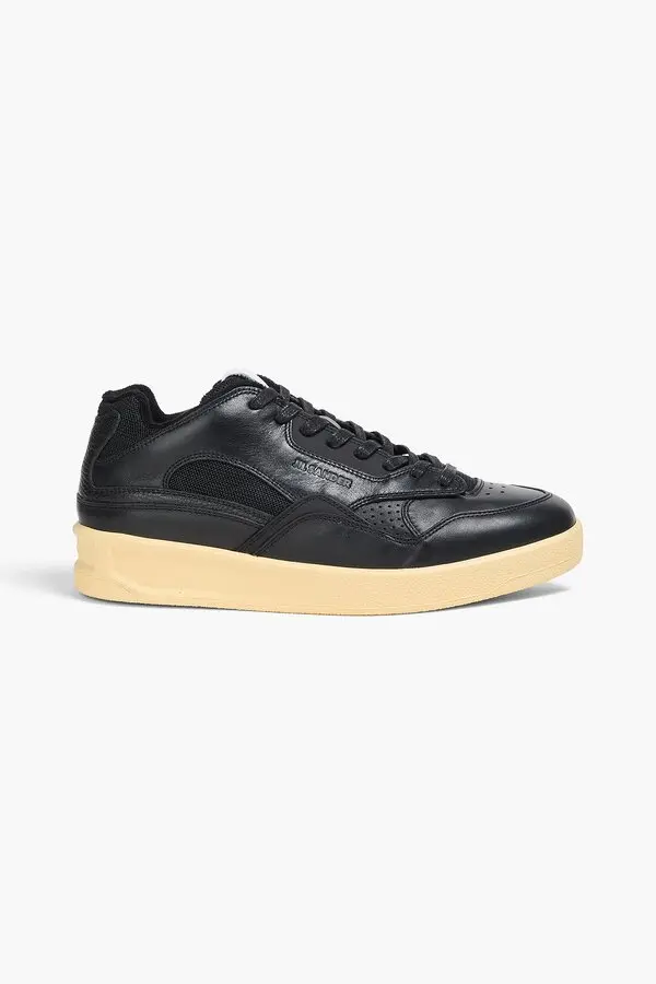 JIL SANDER Mesh And Leather Sneakers - Black