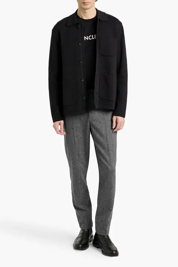 Moncler Slimfit Herringbone Woolblend Pants