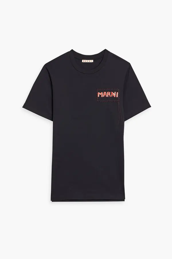 Marni Logoprint Cottonjersey Tshirt - Black