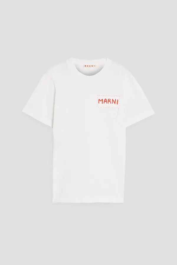 Marni Logoprint Cottonjersey Tshirt - White