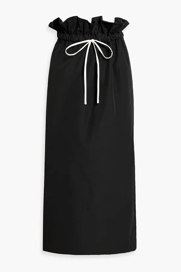 KIKA VARGAS Naomi Twill Midi Skirt - Black