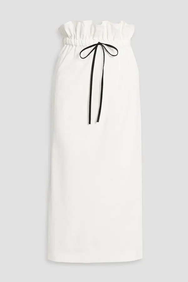 KIKA VARGAS Naomi Twill Midi Skirt - White