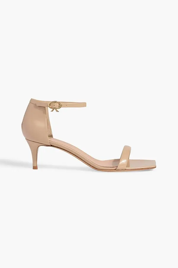 GIANVITO ROSSI Pat 55 Leather Sandals - Sand