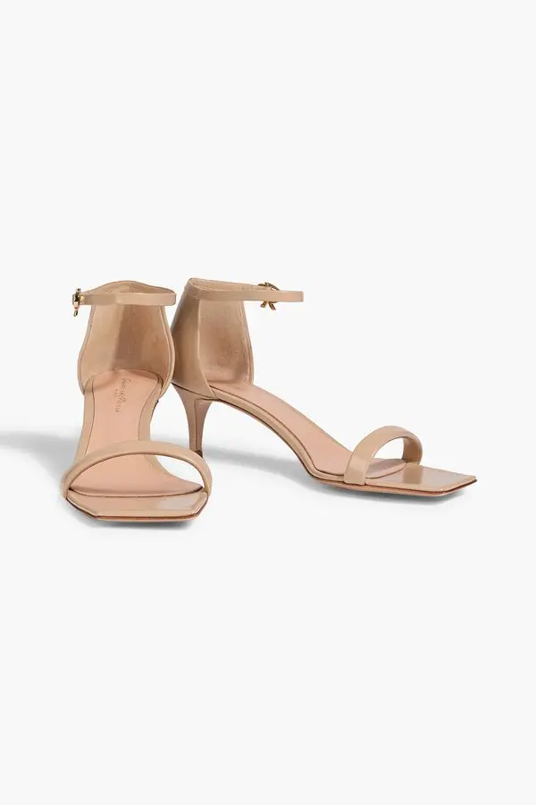 GIANVITO ROSSI Pat 55 Leather Sandals - Sand