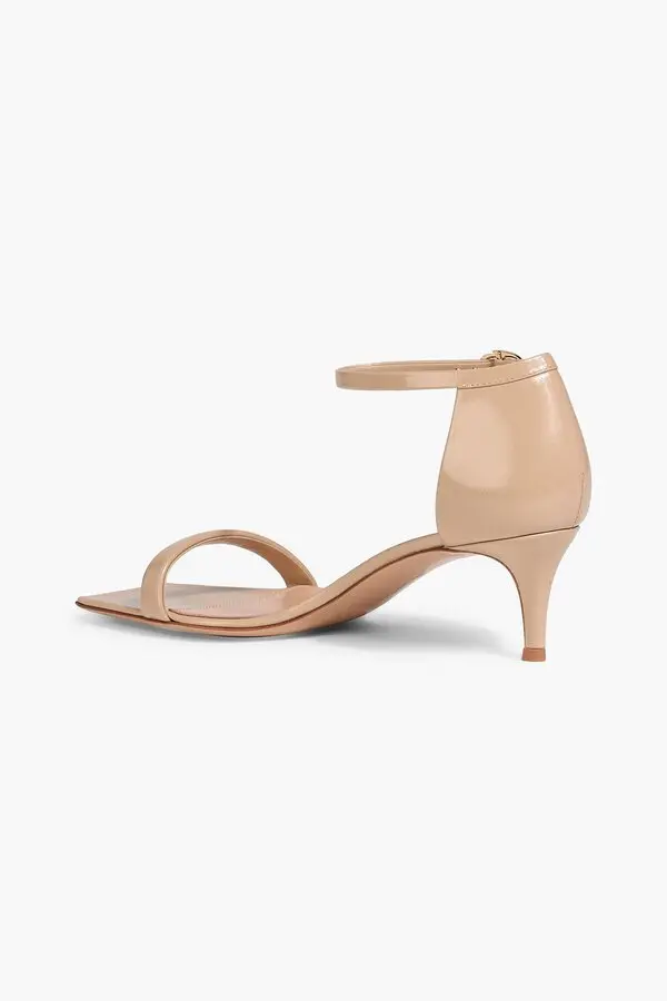 GIANVITO ROSSI Pat 55 Leather Sandals - Sand