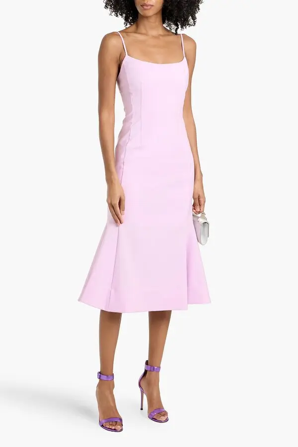Simkhai Dalia Fluted Stretchcrepe Midi Dress