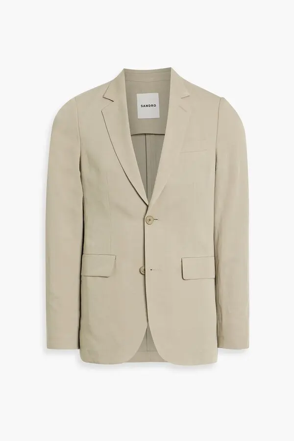 Sandro Lyocell, Linen And Cottonblend Blazer - Sage Green
