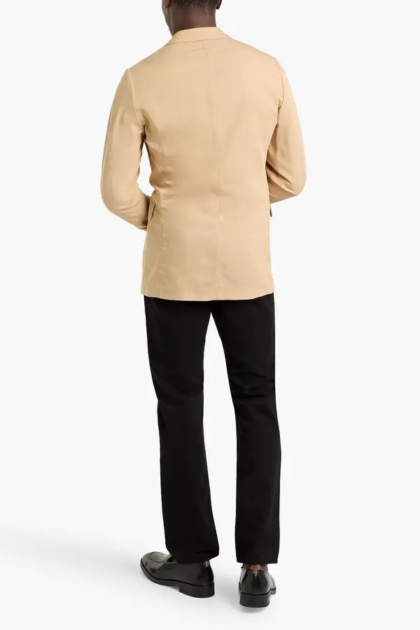 Sandro Lyocell, Linen And Cottonblend Blazer - Sand