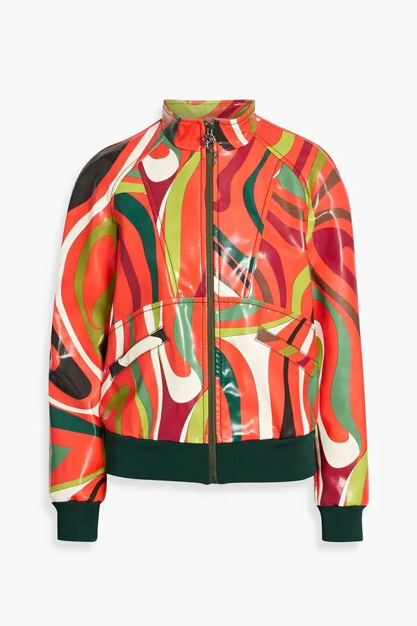 Emilio Pucci Printed Bomber Jacket - Bright Orange
