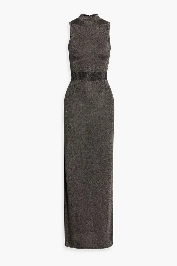 Emilio Pucci Metallic Stretchknit Maxi Dress - Gunmetal