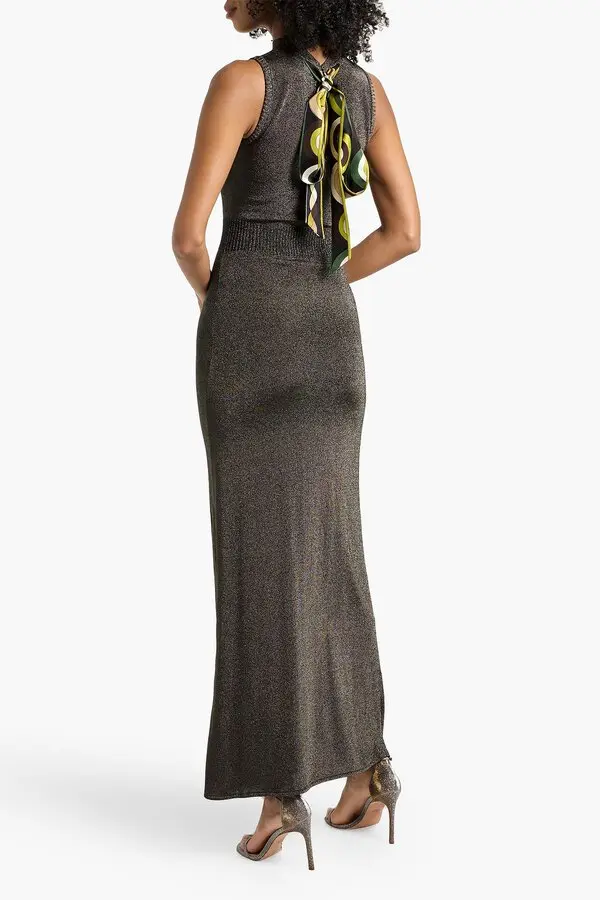 Emilio Pucci Metallic Stretchknit Maxi Dress