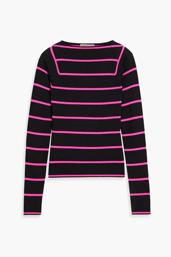 Emilio Pucci Striped Wool Top - Black