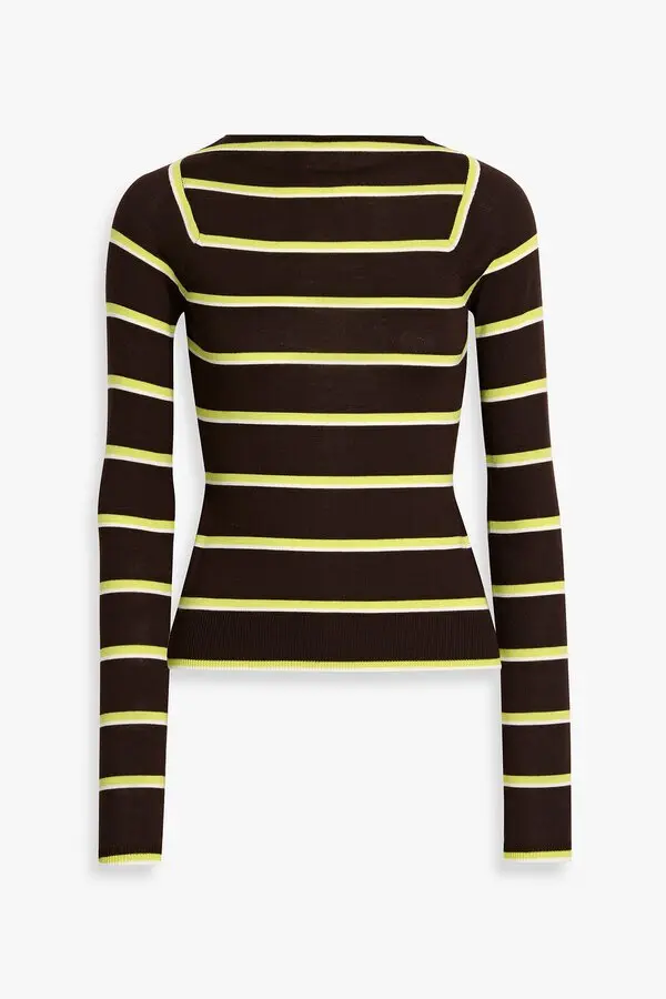 Emilio Pucci Striped Wool Top - Chocolate
