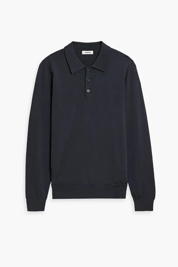 Sandro Knitted Polo Shirt - Dark Gray