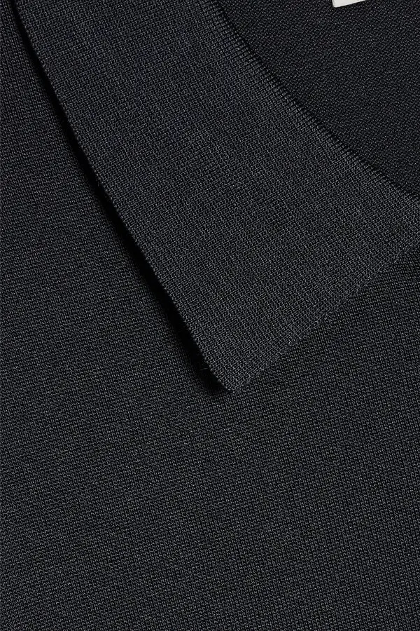 Sandro Knitted Polo Shirt - Dark Gray
