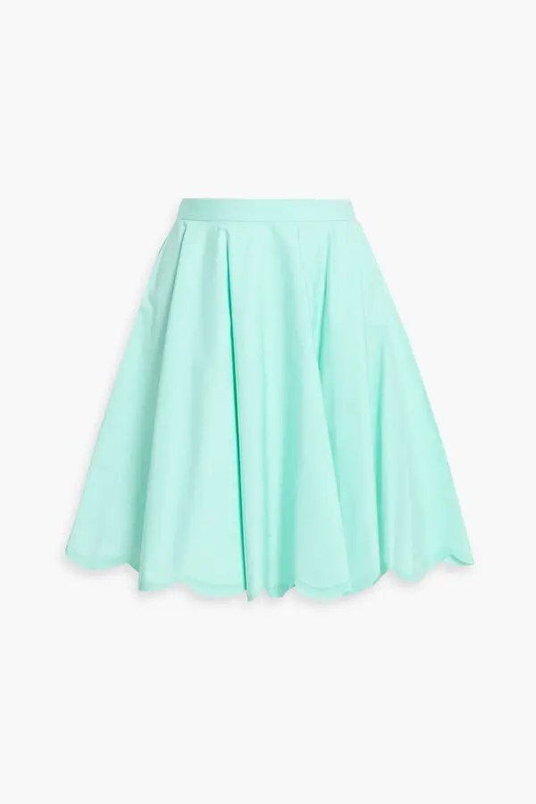 Emilio Pucci Scalloped Cottonpoplin Mini Skirt - Mint