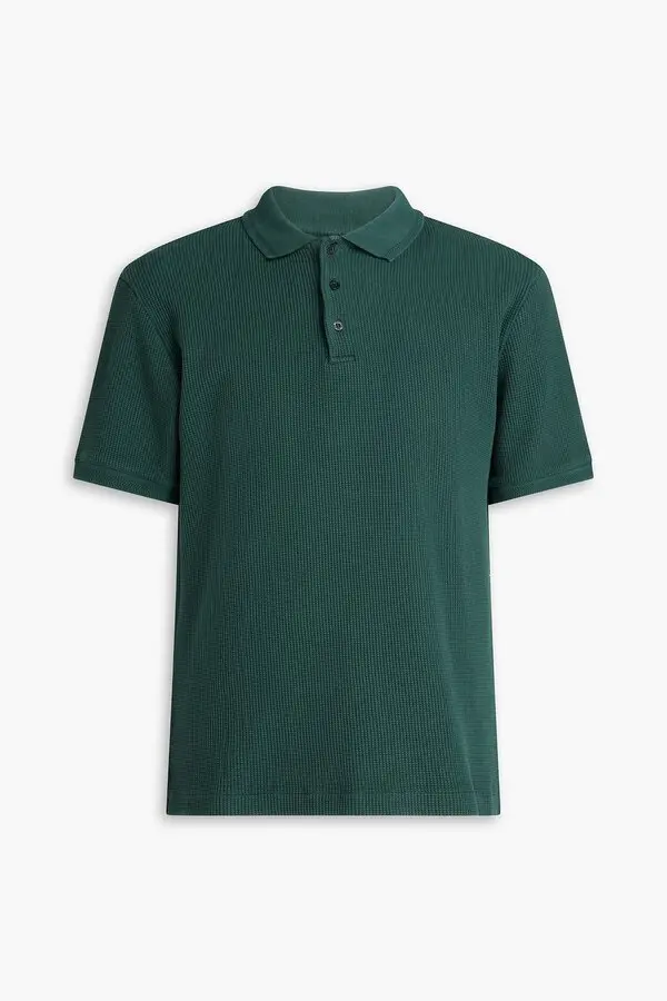 Frescobol Carioca Horacio Waffleknit Cotton Polo Shirt - Forest Green
