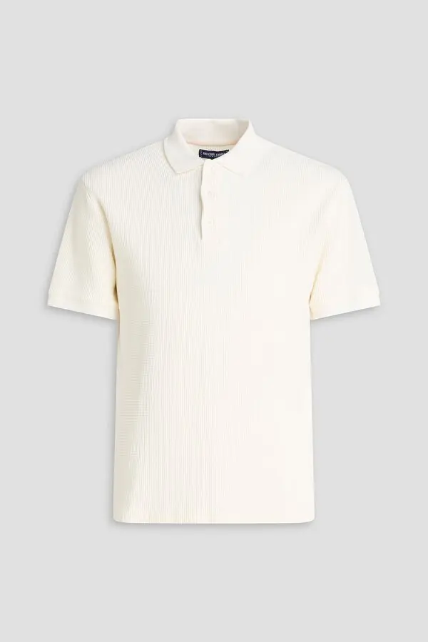 Frescobol Carioca Horacio Waffleknit Cotton Polo Shirt - Ivory