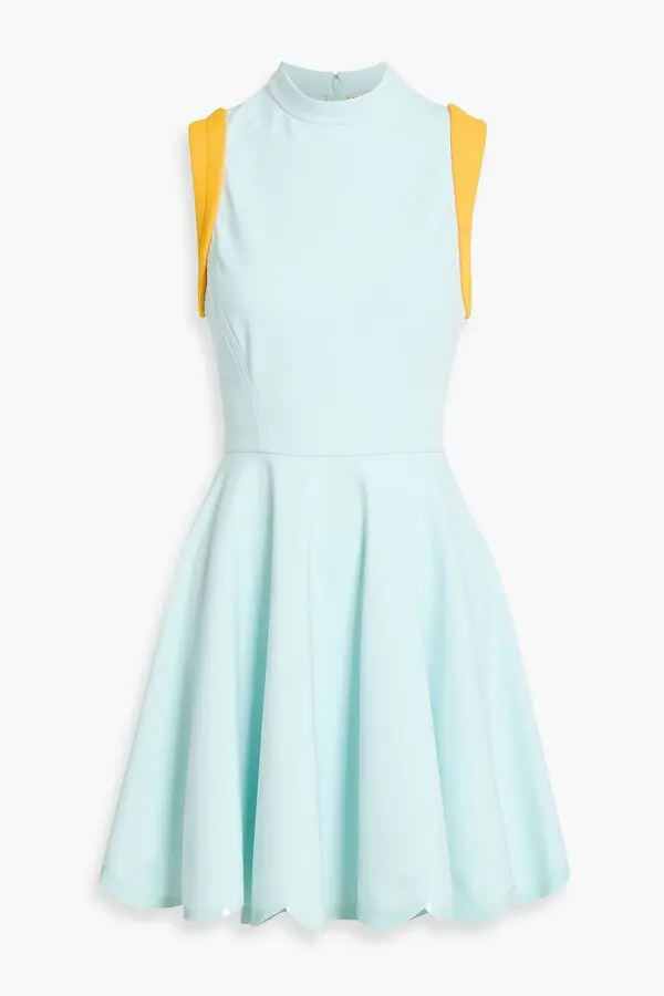 Emilio Pucci Scalloped Cady Mini Dress - Sky Blue