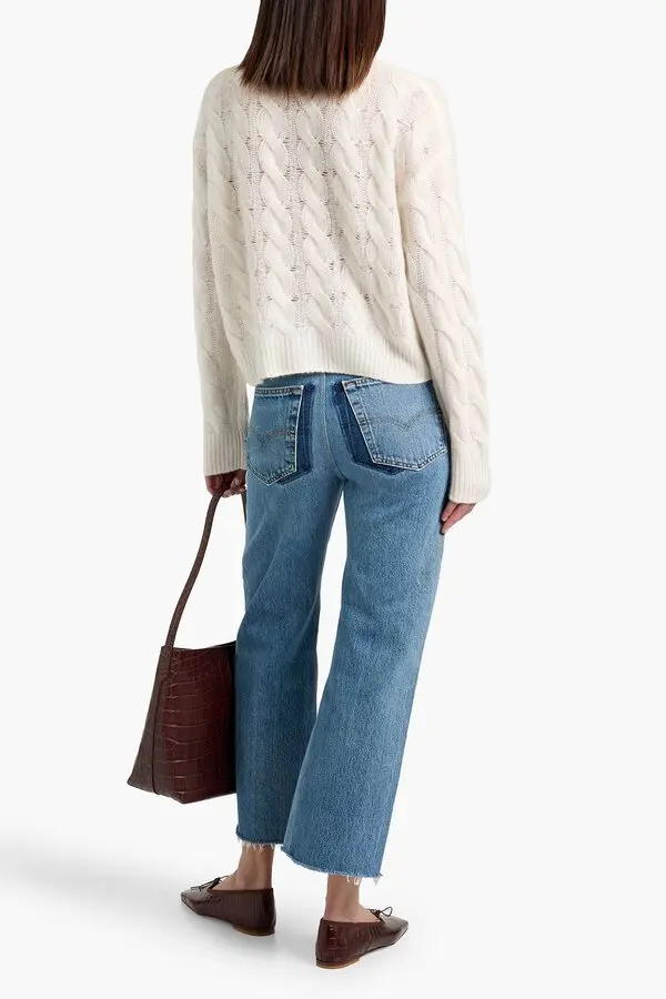 Naadam Cable-knit Cashmere Cardigan - Ecru