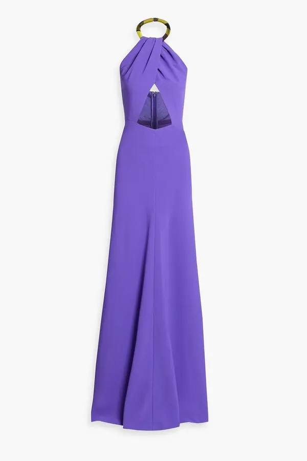 Emilio Pucci Cutout Crepe Halterneck Gown - Purple