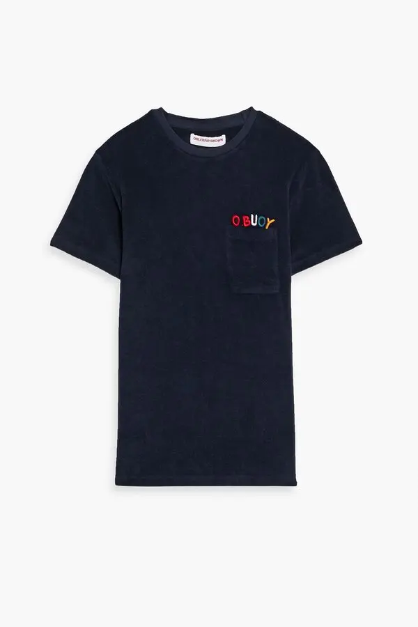 Orlebar Brown Embroidered Cottonterry Tshirt - Navy