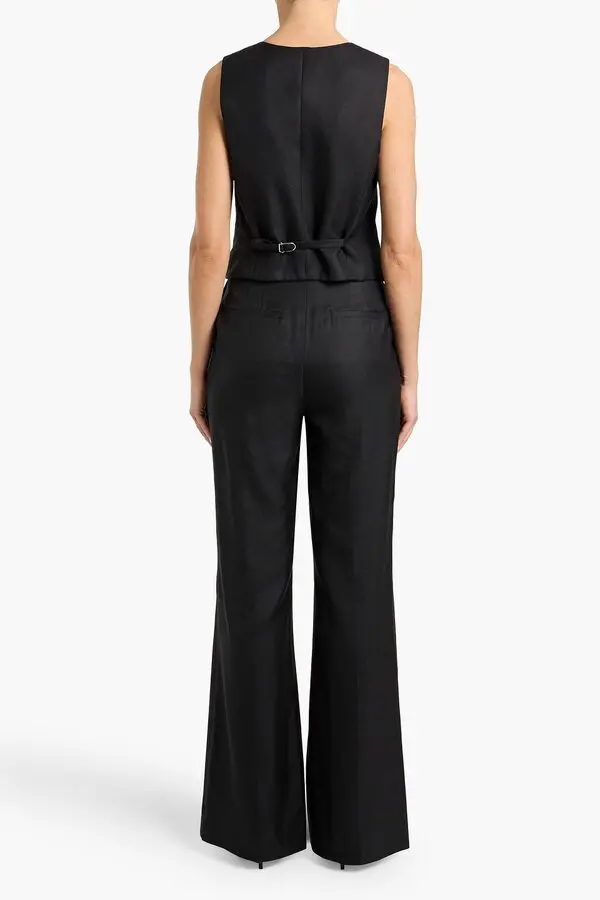 Gabriela Hearst Wool, Silk And Linen-blend Flared Trousers