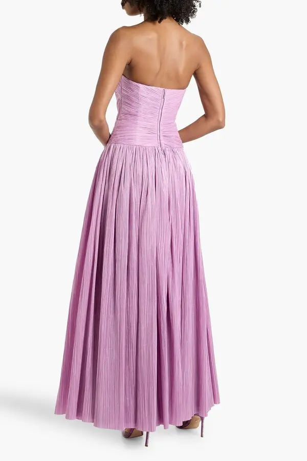 Simkhai Aubriella Strapless Plissétaffeta Gown