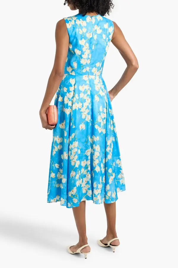 EMILIA WICKSTEAD Caridad Floral-print Ecovero™-blend Satin-twill Midi Dress