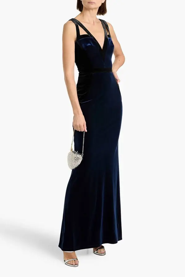 Marchesa Twotone Velvet Gown