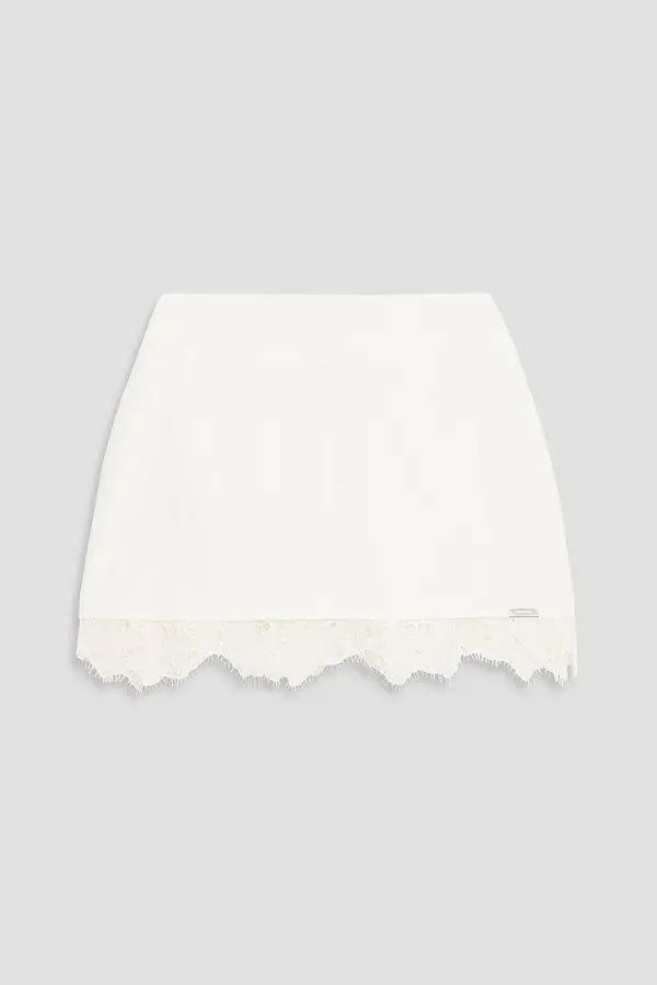 Simkhai Lacetrimmed Cottonblend Faille Mini Skirt
