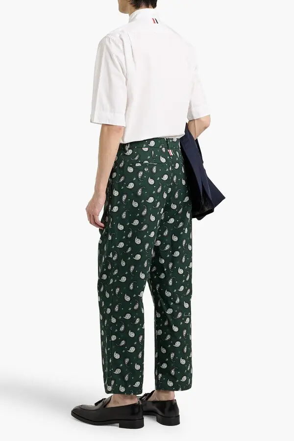 Thom Browne Paisleyprint Cottoncanvas Pants