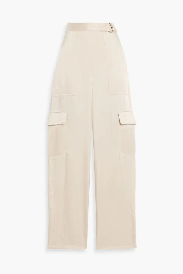 Simkhai Carolina Satin Cargo Pants - Beige
