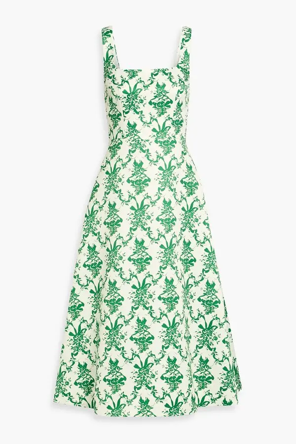 EMILIA WICKSTEAD Printed Faille Midi Dress