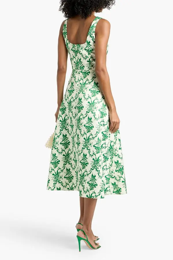 EMILIA WICKSTEAD Printed Faille Midi Dress